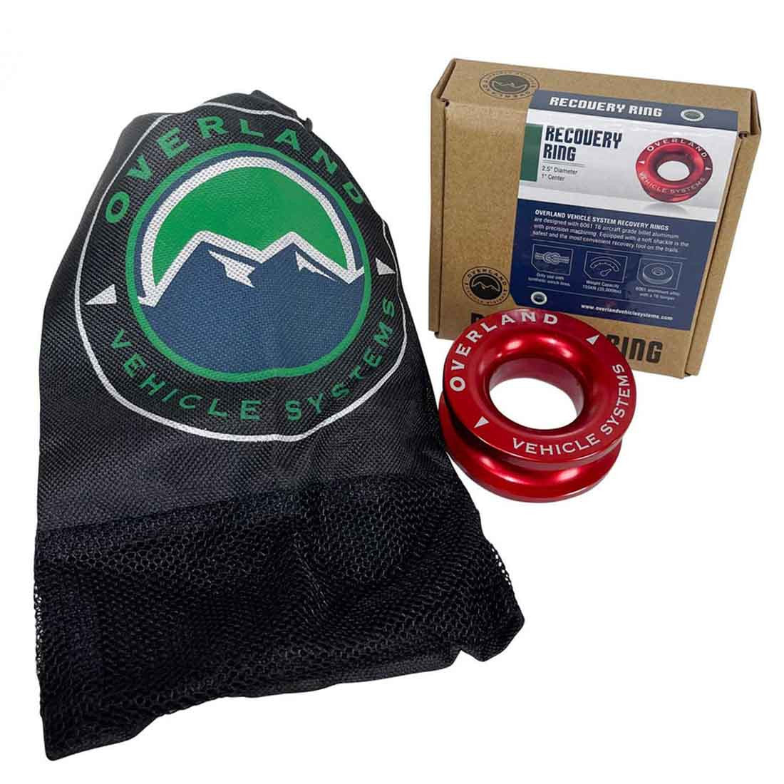 Recovery Ring 2.5" 35,000 lb. Red with Storage Bag | Overland Vehicle